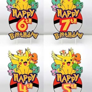 Custom Anime Cartoon Birthday Cake Topper Poke Birthday Party Decorations