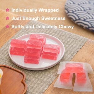 GRELIM Japanese Sakura Mochi Candy 11.3Oz, Traditional Cherry Blossom Rice Cakes Individually Wrapped No Artificial Colors and Preservatives 320g