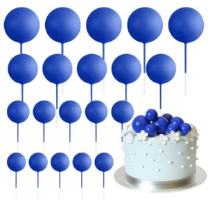 astaron 20 pcs ball cake topper decorations mini balloons cake topper sticks royal blue balls cake picks cake topper balls cake decorations for wedding birthday cake decorations