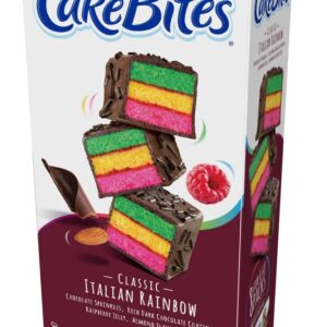 The Original Cakebites by Cookies United, Grab-and-Go Bite-Sized Snack (Classic Italian Rainbow, 8 Pack)