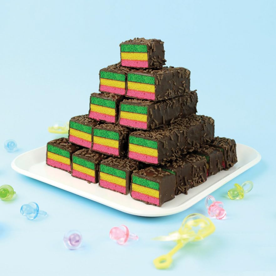 The Original Cakebites by Cookies United, Grab-and-Go Bite-Sized Snack (Classic Italian Rainbow, 8 Pack)