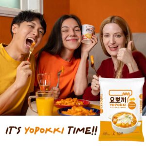 Yopokki Instant Tteokbokki Pack (Cheese, Pack of 2) Korean Street food with cheese sauce Topokki Rice Cake - Quick & Easy to Prepare