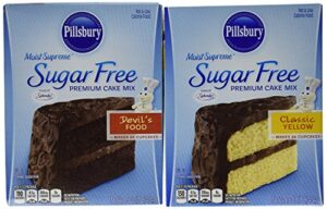 pillsbury sugar free cake mix value bundle - 1 box sugar free devil's food cake & classic yellow cake