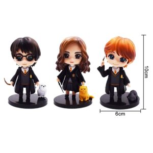 Cake Toppers Figures Bleasky 3 Pcs Magical Wizard Exquisite Action Birthday Cake Topper Action Figure Cake Decoration Desktop Decoration