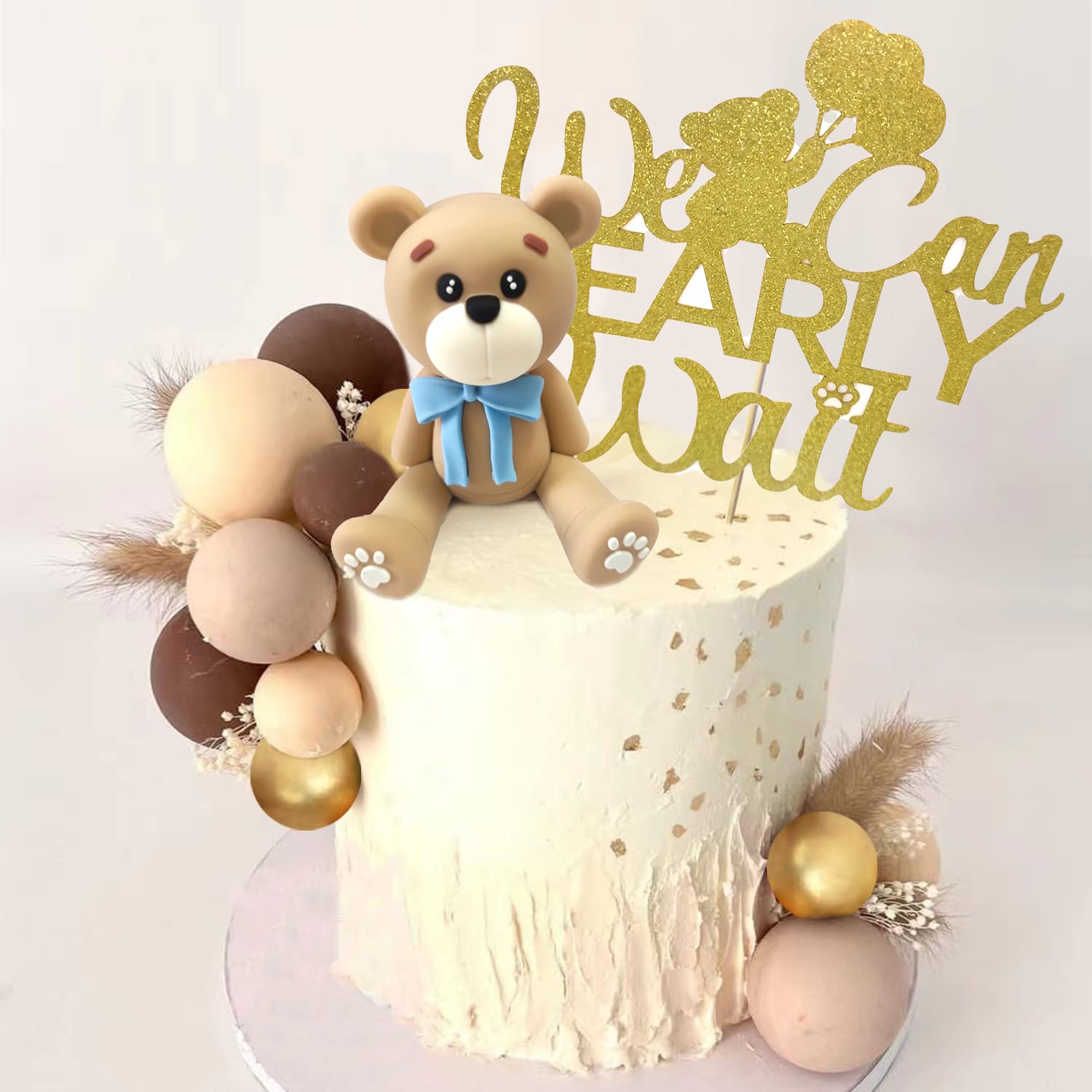 29 PCS Bear Cake Decorations We Can Bearly Wait Cake Topper for Baby Shower Party Supplies Decorations