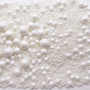 White Edible Pearls for Cake Decorating 5.1 OZ | White Sprinkles | Cake Pearls Edible White | White Pearl Sprinkles | Kosher Certified White Sugar Pearls Mix Size with Tweezers