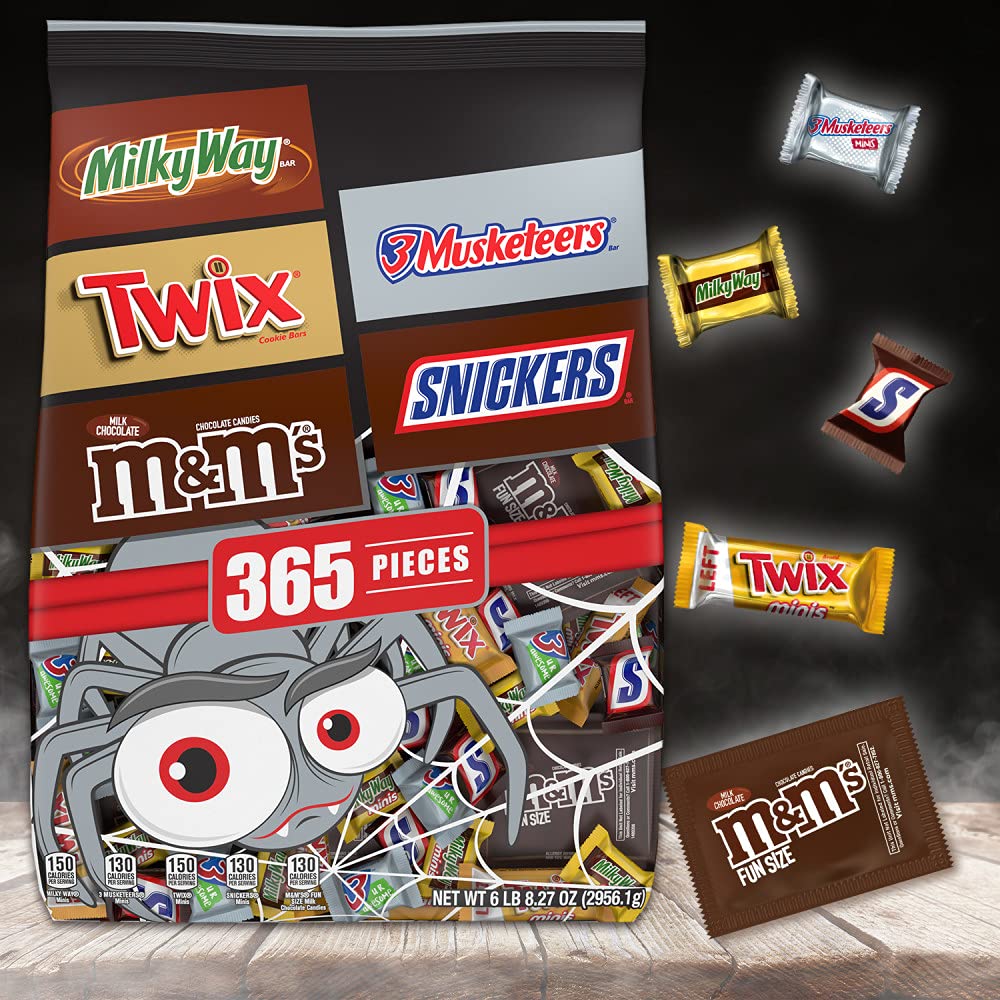 M&M'S, SNICKERS, TWIX, MILKY WAY & 3 MUSKETEERS Individually Wrapped Bulk Candy Assortment, 104.27 oz Bag