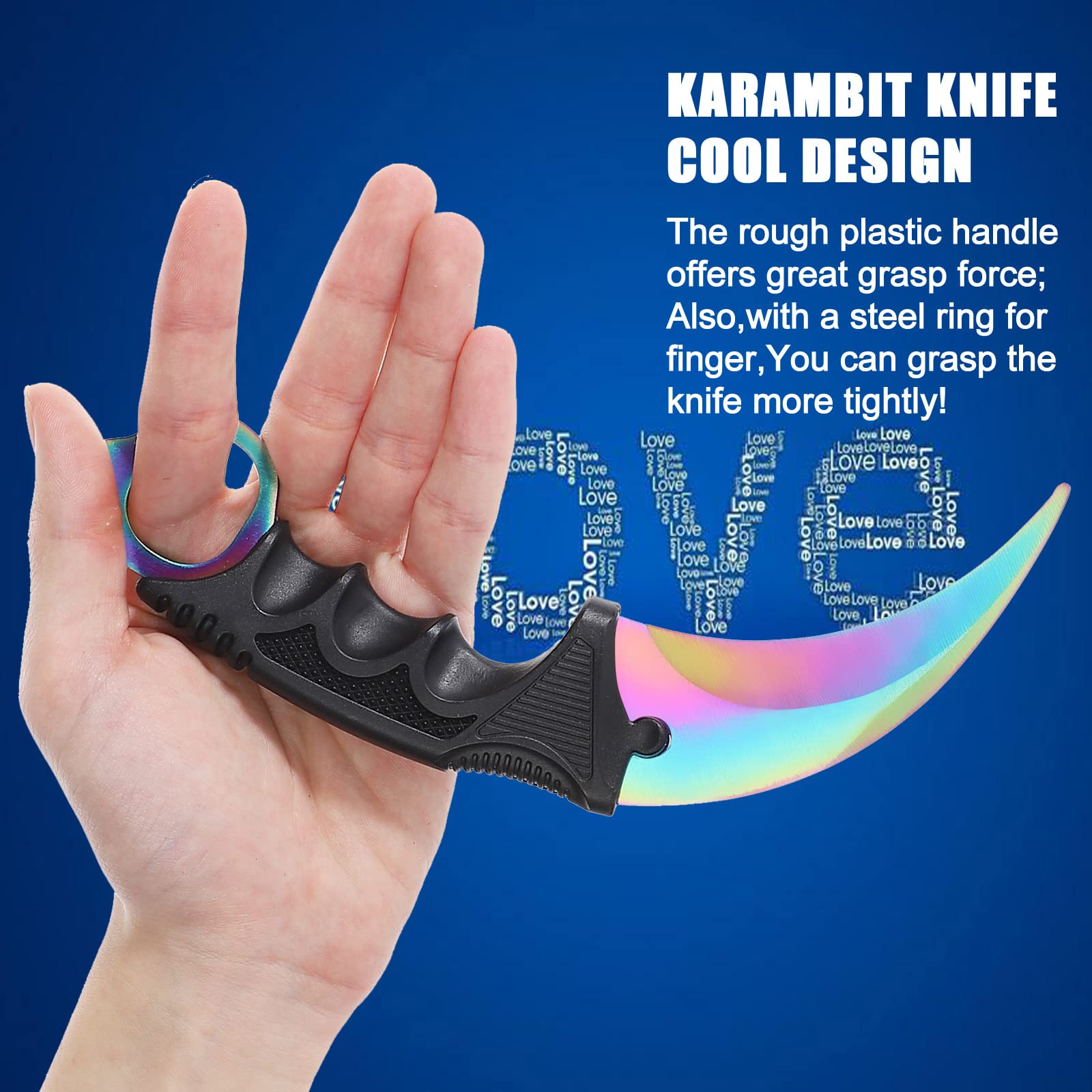 TOPOINT Karambit Knife, Stainless Steel Fixed Blade with Sheath and Cord Knife CS-GO for Hunting Camping and Field Survival