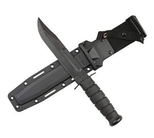 ka-bar #1213 black straight edge knife / hard sheath