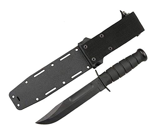 KA-BAR #1213 Black Straight Edge Knife / Hard Sheath