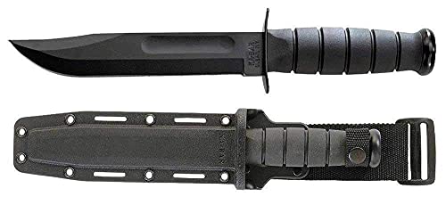 KA-BAR #1213 Black Straight Edge Knife / Hard Sheath