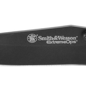 Smith & Wesson Extreme Ops SWA25 7.8in High Carbon S.S. Folding Knife with 3.3in Clip Point Blade and Aluminum Handle for Outdoor, Tactical, Survival and EDC