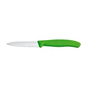 victorinox 3.25 inch swiss classic paring knife with straight edge, spear point, green