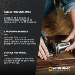 Work Sharp Rolling Knife Sharpener with 4 sharpening angles for all chef and kitchen knives