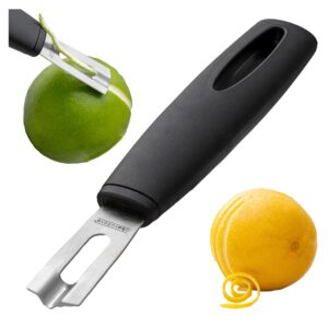 a bar above premium quality channel knife - stainless steel bar tool - garnish for cocktail mixers - lemon zester & fruit peeler - professional grade bar accessory (stainless steel)