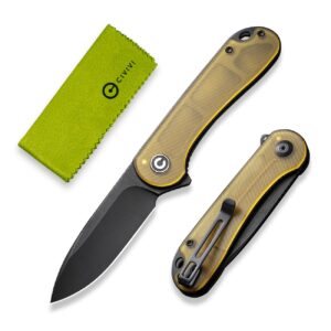 civivi pocket knife for men and women,elementum folding knife with 2.96" d2 blade ultem handle,ideal for utility gift c907a-5