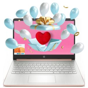 hp essential laptop, 14" hd display, intel celeron n4120, 16gb ram, 64gb emmc, webcam, hdmi, wi-fi, rj-45, 1 year office 365, windows 11 home, rose gold