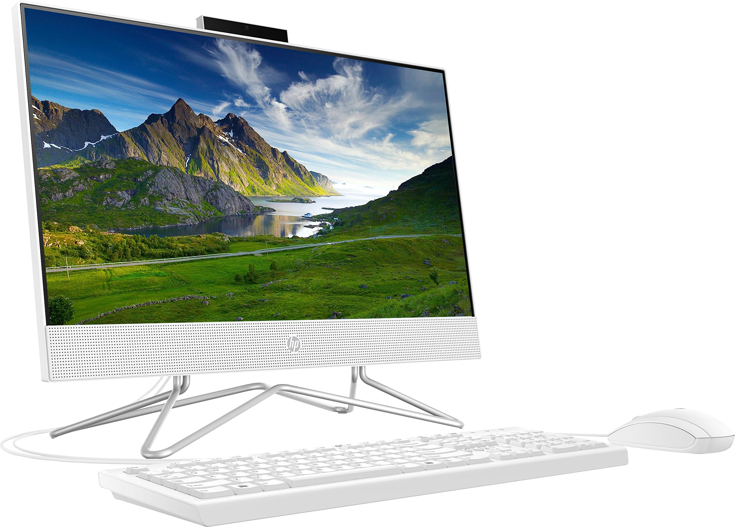 HP 2022 Newest All-in-One Desktop, 21.5" FHD Display, Intel Celeron J4025 Processor, 8GB RAM, 256GB PCIe SSD, Webcam, HDMI, RJ-45, Wired Keyboard&Mouse, WiFi, Windows 11 Home, White