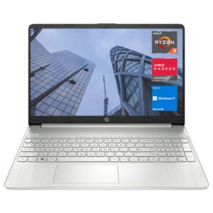 hp essential 15 laptop, 15.6" hd screen, amd ryzen 3 5300u, 32gb ram, 1tb ssd, webcam, hdmi, wi-fi, windows 11 home, silver