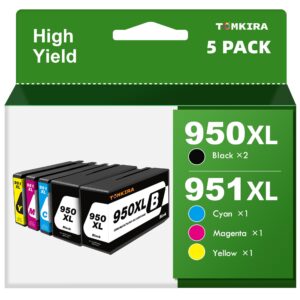 950xl 951xl ink compatible for hp 950 951 xl ink cartridges combo pack use for hp officejet pro 8600 8610 8620 8100 8630 8660 8640 8615 76dw 251dw printers(2 black,1 cyan,1 magenta,1 yellow,5 pack)