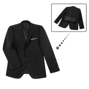 Men Suits Slim Fit Black Business Wedding 3 Piece Tux Groomsmen Prom Blazer Jacket Vest Pants with Tie Men Suit Set XXL