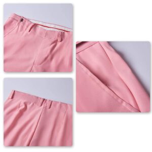 Men's Suit Single-Breasted One Button Center Vent 2 Pieces Slim Fit Formal Suits,Pink,X-Large