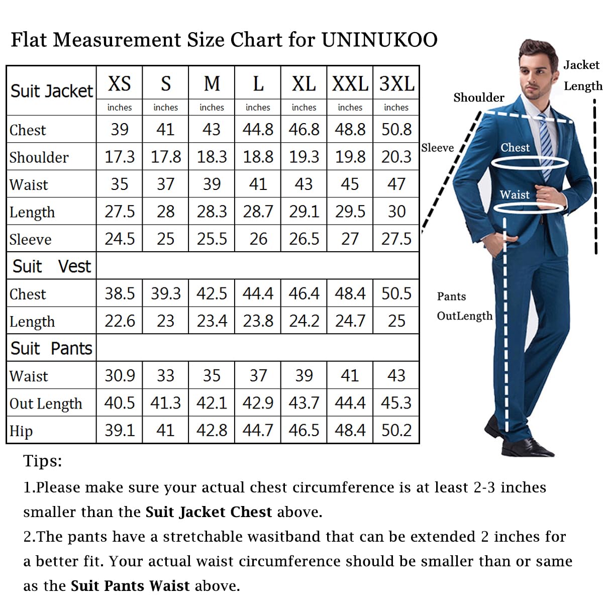 UNINUKOO Mens Floral Suits 3 Piece Tuxedo Suit Slim Fit Jacquard Tux Suit Set Shawl Lapel for Wedding Prom Suit US Size M Black