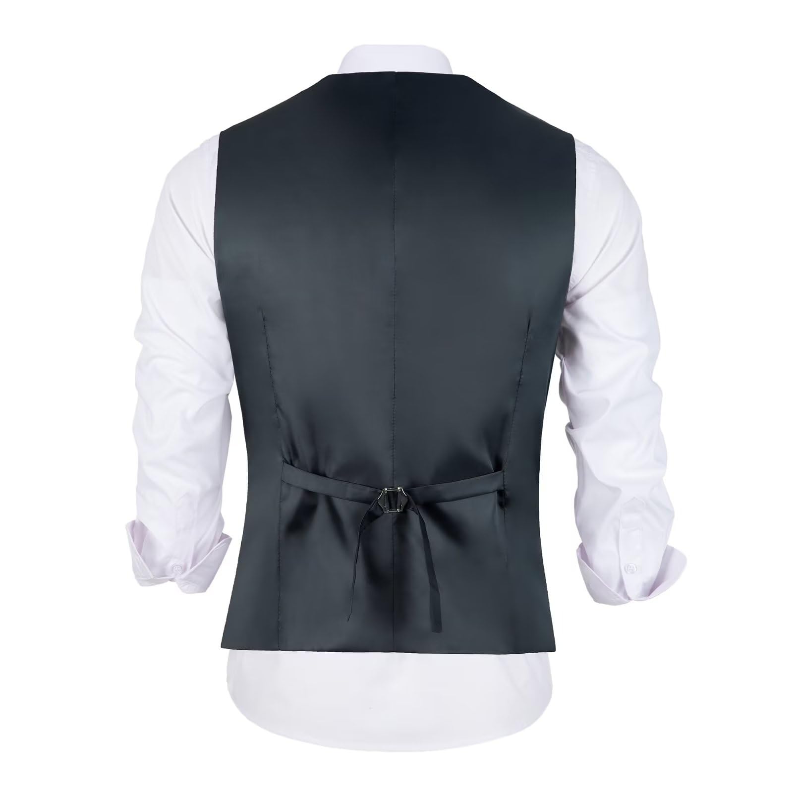 Men's 2 Piece Suit Slim Fit Wedding Groomsmen Suits Vest Pants Set Casual Business Tux Waistcoat and Trousers Navy Blue XXL