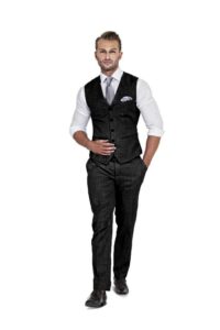 qiatuu mens 2 piece linen suit casual slim fit suits for summer beach wedding retro prom tux suits linen vest and pant black-l