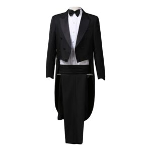 men's 2 piece tuxedo jacket set slim fit tailcoat blazer & pants swallowtail dinner party wedding tux dress coat (black 1,medium)