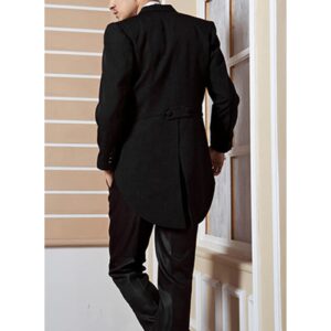 Men's 2 Piece Tuxedo Jacket Set Slim Fit Tailcoat Blazer & Pants Swallowtail Dinner Party Wedding Tux Dress Coat (Black 1,Medium)