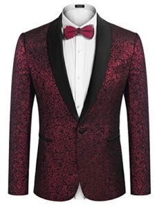 coofandy mens floral tuxedo jacket embroidered blazer shawl lapel dress suit slim fit for christmas prom wedding homecoming party