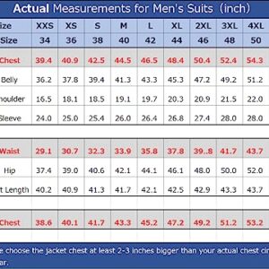 Wangyue Royal Blue Suits for Men Prom Mens 3 Piece Suit Slim Fit Business Formal Suits for Men Double Breasted Suits 40 M