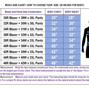 MOGU Mens Slim Fit Suit 2 Piece Tuxedo for Daily Business Wedding Party (Suit Jacket + Pants) US Size Blazer 40/Pants 36 Red