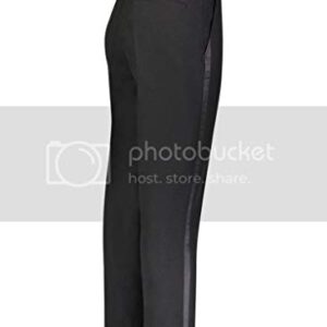 RGM Men's Tuxedo Pants Side Satin Stripe - Pleated Or Flat Front 28W x 32L