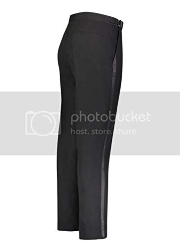 RGM Men's Tuxedo Pants Side Satin Stripe - Pleated Or Flat Front 28W x 32L