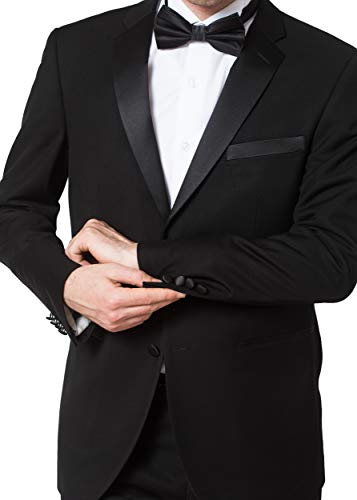 Adam Baker Men's BL401 Slim Fit Tuxedo Suit - Black - 42R