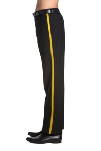 concitor men's tuxedo pants flat front w/gold satin band stripe black color 36