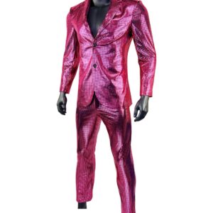 Nawgut Sequin Blazer Metallic Slim Suit 2 Piece Set Disco Prom Shiny Outfit Wedding Party Banquet Fashion Jacket Pant for Mens Adult-Small