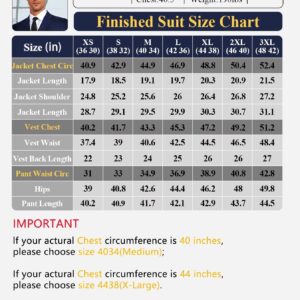 Suits for Men 3-Piece Slim Fit Business Suit Prom Tuxedo, Two Button Wedding Blazer Vest Pants Set Champagne-XL