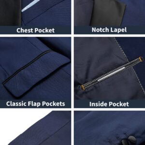 MAGE MALE Men's 2 Piece Suit Notched Lapel One Button Slim Fit Formal Wedding Prom Tuxedo Suits Blazer Pants with Bow Tie Set