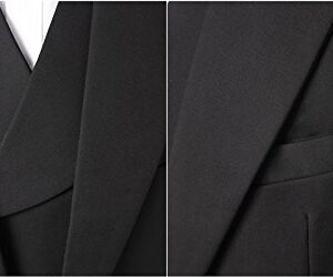 Lilis® Mens Premium Tail Tuexdo 3 Pieces Suit Tailcoat Jacket Tux Vest & Trousers Black