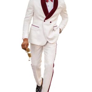 Prom Tuxedos for Men Ivory Fashion Young Men Floral Blazer Suit Jacket Dinner Party Prom Tux