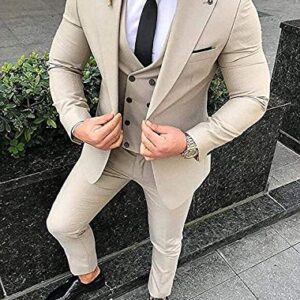 Men's Sage 3 Piece Suit Slim Fit Formal Wedding Groom Pants Tux Vest Tuxedos 36/30