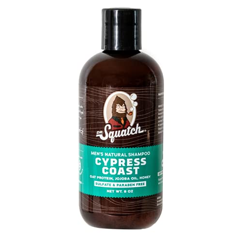 Dr. Squatch Cypress Coast Shampoo for Men - Keep Hair Looking Full, Healthy, Hydrated - Naturally Sourced and Moisturizing Men's Shampoo