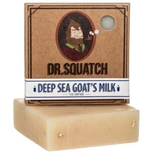 dr. squatch all natural bar soap for men with medium grit, deep sea goat's milk