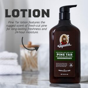 Dr. Squatch Men's Natural Lotion Non-Greasy Men's Lotion - 24-hour moisturization hand and body lotion - Made with Shea Butter, Coconut Oil, and Vitamin E - Pine Tar (2 Pack)