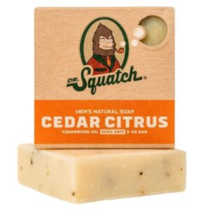 dr. squatch discontinued all natural bar soap for men with zero grit, cedar citrus