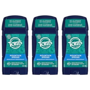 tom's of maine long-lasting aluminum-free natural deodorant for men, mountain spring, 2.8 oz. 3-pack (packaging may vary)