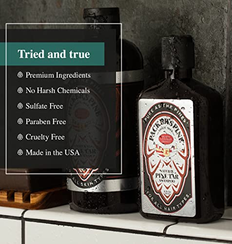 Packer's Pine Tar Shampoo | The Original Mens Shampoo Made With Natural Pine Tar and Pine Oils | Mens Shampoo & Camping Shampoo | Paraben, Sulfate, and Creosote Free Shampoo